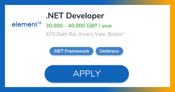 Remote .NET Developer | Element78