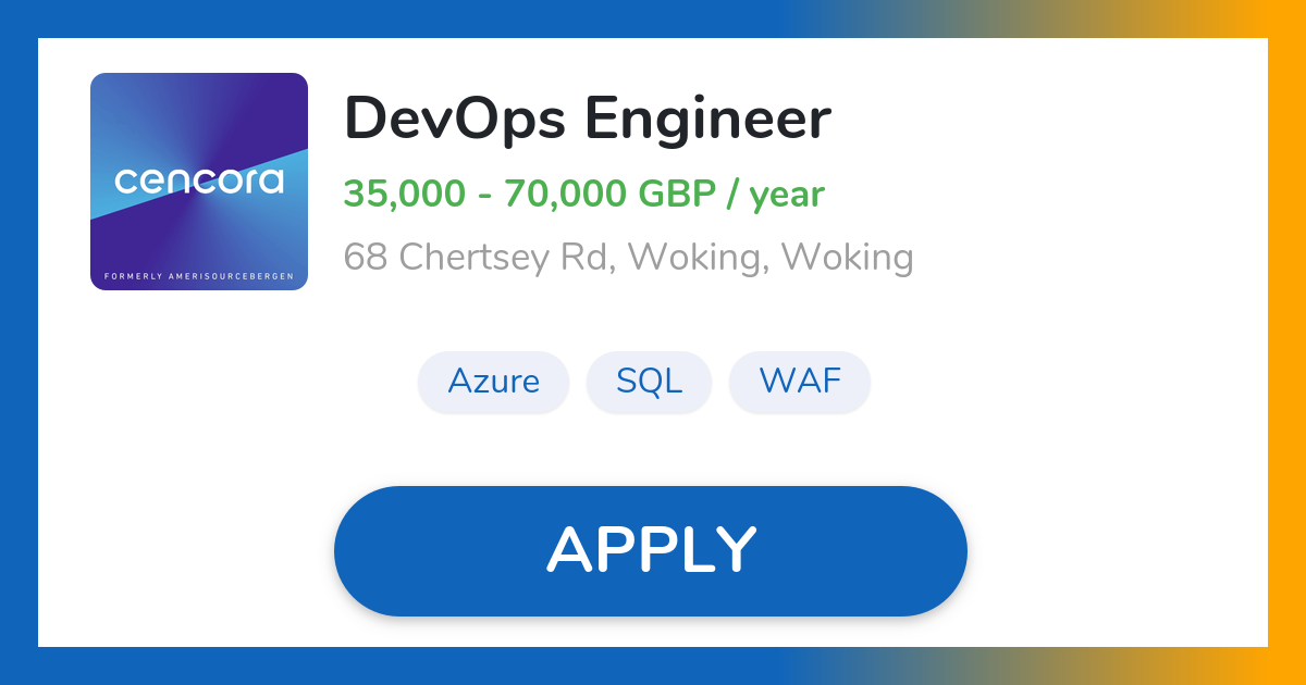 Remote DevOps Engineer | Cencora